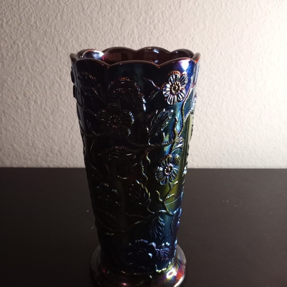 Fenton | Art | Rare Marked Fenton Amethyst Carnival Glass 8 Peacock ...